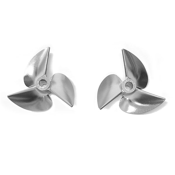 48mm 1.4 pitch 3 blade CNC Aluminum RC Boat Power Props (Pair) (LH/RH ...